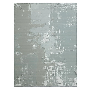 HOMBYS 10 x 14 ft Modern Abstract Area Rug for Living Room Bedroom, Large Boho Floor Carpet with Non-Slip Backing for Indoor Office Dining Room, Home Deco Non-Shedding, Grey, Machine Washable