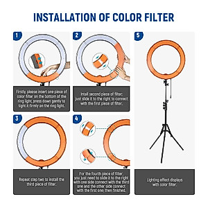 NEEWER Ring Light Kit with Stand Kit, 18in/48cm 53W CRI 95+ LED Dimmable, with Bendable Sotftube, Filters, Shutter, Phone Holder, Bag, for Makeup, Live Streaming, YouTube/TikTok (US Plug)