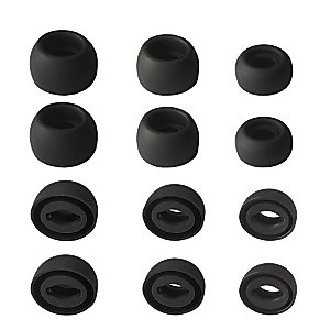 Luckvan Silicone Ear Tips for Jabra Elite 85t/Galaxy Buds Pro Replacement Earbuds Tips for Galaxy Buds Pro/Elite 85t Earbuds 6 Pairs LMS Black
