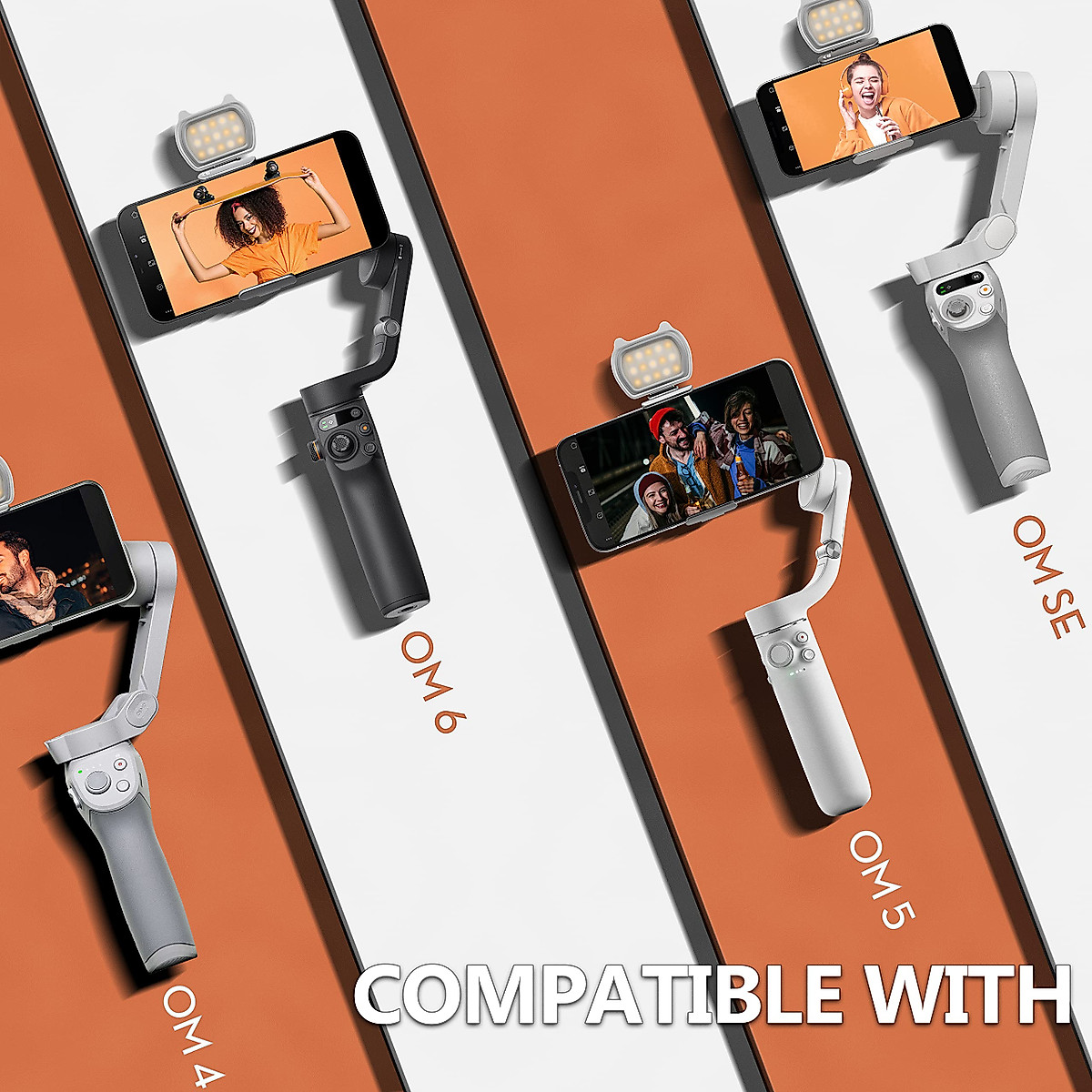 STARTRC OM Fill Light for DJI OSMO Mobile 6/OM 5/OM SE/OM4 SE/Insta360 Flow,Magnetic Fill Light Compatible with DJI Osmo Gimbal Stabilizer Accessories