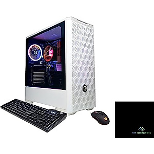CYBERPOWER_PC Gamer Xtreme Gaming Desktop, Intel Core i5-12400F, 16GB Memory, NVIDIA GeForce RTX 3050, 500GB SSD, White, Sky Technologies Bundle