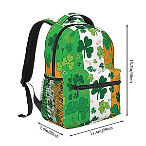 Juoritu St. Patrick's Day Backpacks, Laptop Backpacks for Travel Work Gifts, Lightweight Bookbags for Men and Women
