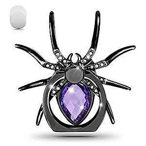 Spider Phone Ring Holder Stand, Allengel Animal Phone Ring Finger Grip Rhinestone Phone Kickstand for All Smartphone (Purple)