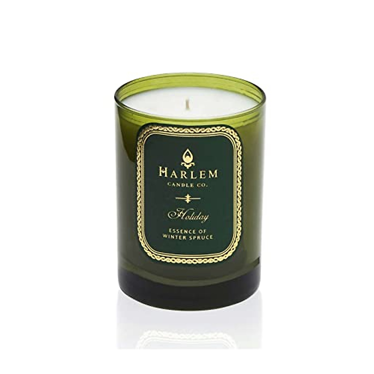 Harlem Candle Company Holiday Luxury Candle, 12 oz Green Glass Jar, Double Wick, Soy Wax, Gift Box, Winter-Fresh Fir, Pine Needles and Mint-Infused Eucalyptus