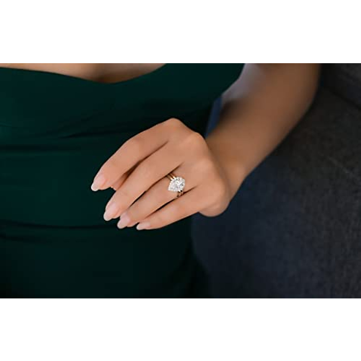 2.4 ct tw Kobelli Moissanite Phoebe Bridal Set - yellow-gold / 7.5 / G-H