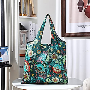 Shappy 30 Pieces Kitchen Reusable Grocery Bags Foldable Shopping Bags with Separated Zipper Storage Pouch and Handles Lightweight Waterproof Reusable Bags Washable Cloth Bags Tote Grocery Bags