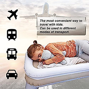 GTDSAOZG Airplane Bed for Toddler,Inflatable Airplane Bed for Kids, Flyaway Kids Bed Airplane,Inflatable Toddler Travel Bed,Fits Most Airplane Economy Seats, Hand Pump and Carry Bag Included