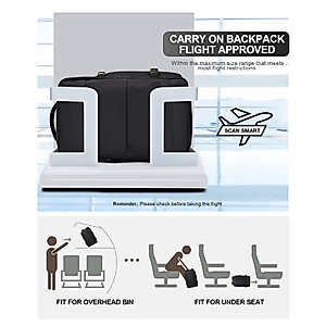 VGCUB Carry on Backpack,Large Travel Backpack for Women Men Airline Approved Gym Backpack Waterproof Business Laptop Daypack with Shoe Compartment, Black