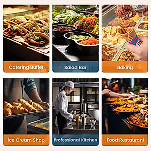 Aplancee Steam Pan 1/6 Size x 4 Inch Deep 6 Pack Stainless Steel Anti-Jamming Food Cooking Pan