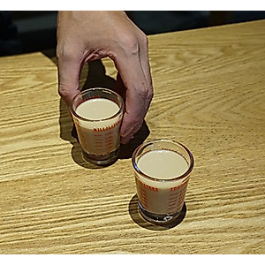 Shot Glasses Measuring cup Espresso Shot Glass Liquid Heavy Glass Wine Glass 2 Pack 26-Incremental Measurement 1oz, 6 Tsp, 2 Tbs, 30ml (2 pack-red)