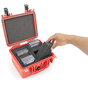 CASEMATIX Graded Card Storage Box Case Compatible with 30+ BGS PSA Graded Sports Trading Cards or 150+ Top Loader Card Storage Case, Waterproof Graded Card Case With Card Case Dividers