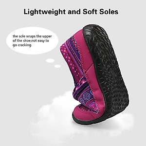 Spesoul Warm House Slippers for Women Men Fuzzy House Shoes Home Slipper Socks Outdoor Moccasin Slippers Sneakers Closed Back Lightweight Barefoot for Bedroom Office Travel 7.5-8.5 Women/5.5-6.5 Men