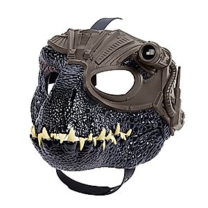Mattel Jurassic World Track 'n Roar Dinosaur Mask with Tracking Gear, Light & Sound, Indoraptor Role-Play & Costume