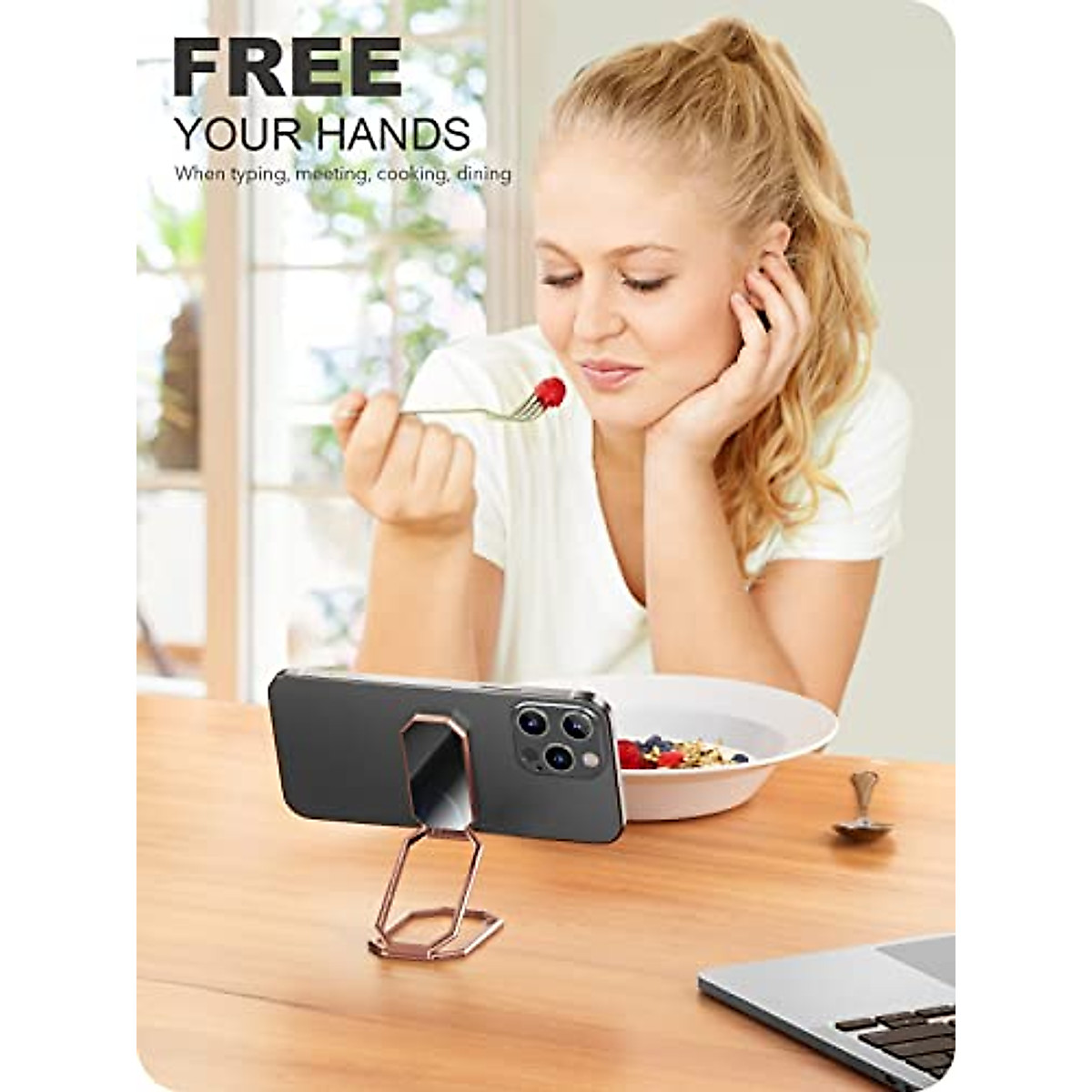 A-LuGei【Foldable & Adjustable】 Cell Phone Ring Holder Finger Kickstand, Magnetic Phone Grip, Phone Stand for Back of Phone Case, Cell Phone Holder for Hand, iPhone Ring Holder Grip Phone Kickstand