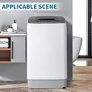 Winado Full Automatic Washing Machine, 17.6Lbs Top Load Portable Washer with Drain Pump, 10 Wash Programs 8 Water 2 in 1 Washer and Dryer for Apartments, RV, Camping