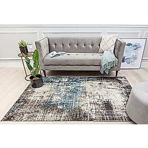 Rugs America Jaelyn JD45B Midnight Distressed Transitional Black Area Rug, 2'6" x 4'
