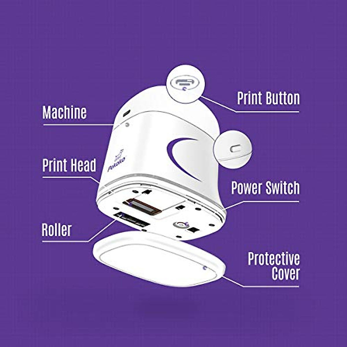 KXDFDC Portable Color Inkjet Printer Handheld Printer Support 1200dpi Connection