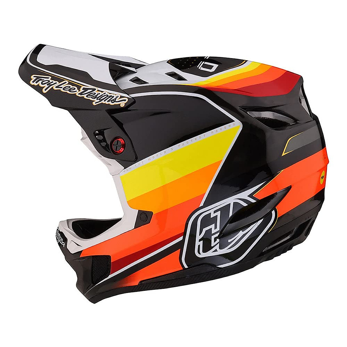 Troy Lee Designs Downhill D4 Carbon Reverb Full Face Bicycle Helmet for Max Ventilation Lightweight MIPS EPP EPS Racing Downhill BMX MTB DH - Adult Mens Womens Unisex (Black/White, XL)