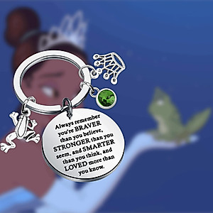 WSNANG Frog Inspired Gift You Are Braver Stronger Smarter Than You Think Keychain (P Frog Always KC)