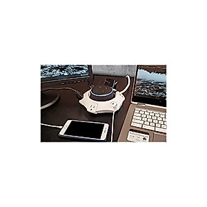 Accell Power Office Surge Protector - Perfect IoT Hub Holder for Echo Dot 3rd/4th Generation and Google Home Mini with 4 Protected outlets, 3 USB-A and 1 USB-C Charging Ports, White, 16ft Cord