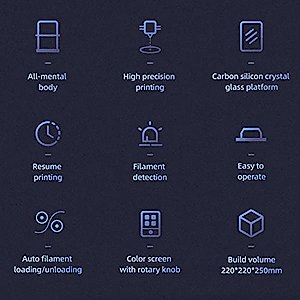 Voxelab Aquila X2 Upgrade 3D Printer Integrated Structure Design with Carborundum Glass Platform and TMC2208 32-bit Silent Mainboard, 8.66x8.66x9.84in Printing Size