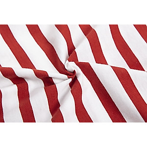 Mud Kingdom Big Boys Red Stripe T-Shirt Short Sleeve Casual Holiday 9-10 Years