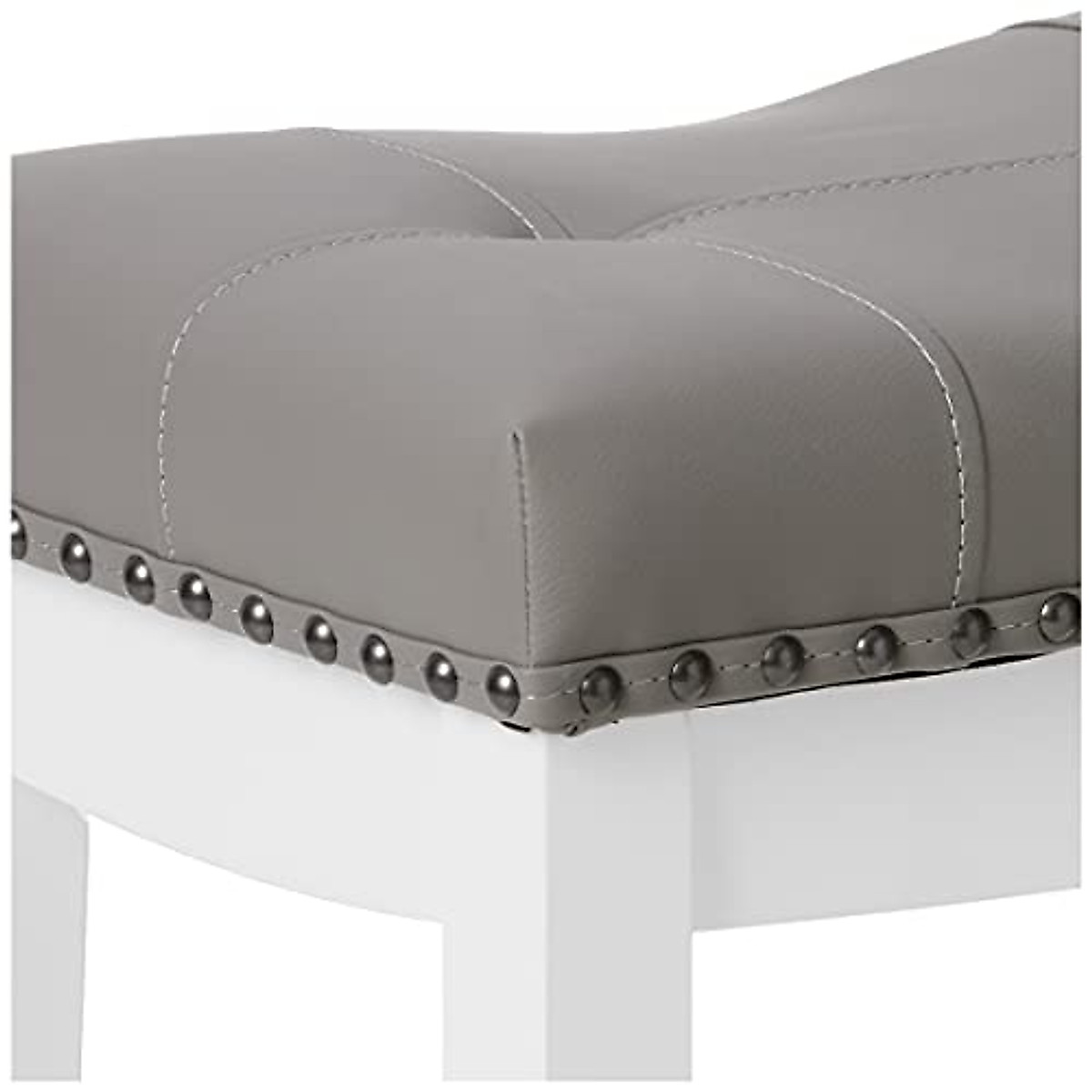 Angel Line Cambridge bar stools, 24" Set of 2, White with Gray Cushion