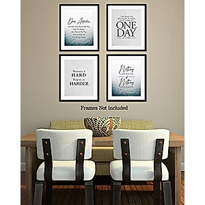 Addiction Recovery Wall Decor - Set of 4 Sobriety Inspirational Wall Art Designs - Sober Encouragement Room Decor - Gifts for women and men - 11x14 unframed print