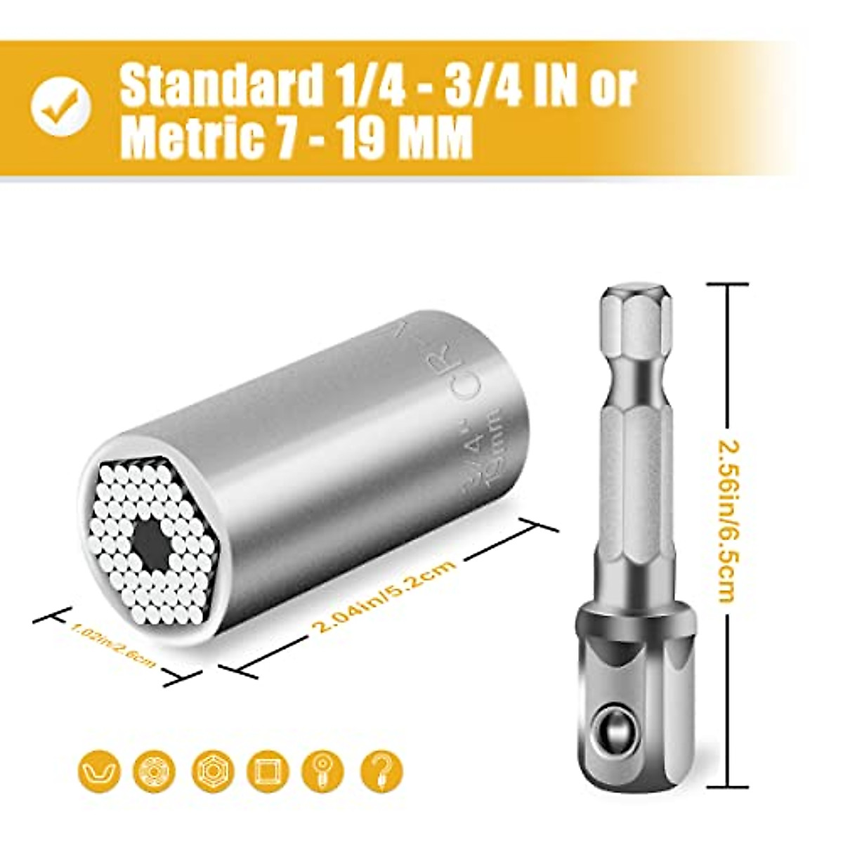 XSEYE Gifts for Men, Universal Socket with Power Drill Adapter, Man Dad Gifts for Husband, Unique Tools for Him, Cool Gadgets for Handyman Mechanic Electrician, Anniversary Birthday Gift for Boyfriend