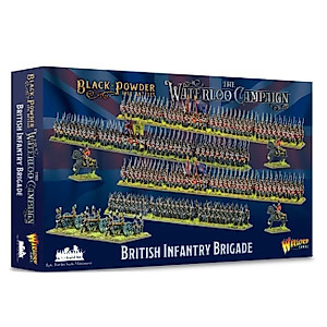 Warlord Black Powder Epic Battles Waterloo: British Infantry Brigade Tabletop Miniatures - Plastic Paintable Miniature 1700-1900 Soldiers Set, Unpainted Table Top 28mm Military Minifigures for Adults