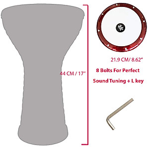 The 17'' Wave Zaza Percussion Egyptian Style Darbuka Doumbek (Blue)