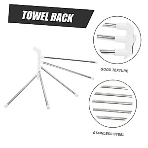 Artibetter 1 Set Rotating Towel Hanger Rotatory Towel Mount Towel Holder Wall Mounted Towel Rack Kitchen Towel Hanging Rack Swivel Towel Metal to Rotate Storage Rack White Stainless Steel