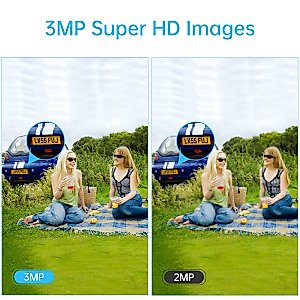 JOOAN 【Audio & 3MP】 Security Camera System Wireless,8 Channel NVR & 8pcs 1296P Bullet Cameras, IP67 Weatherproof,AI Human Motion Alert with 1TB Hard Drive,Free Extension Antenna
