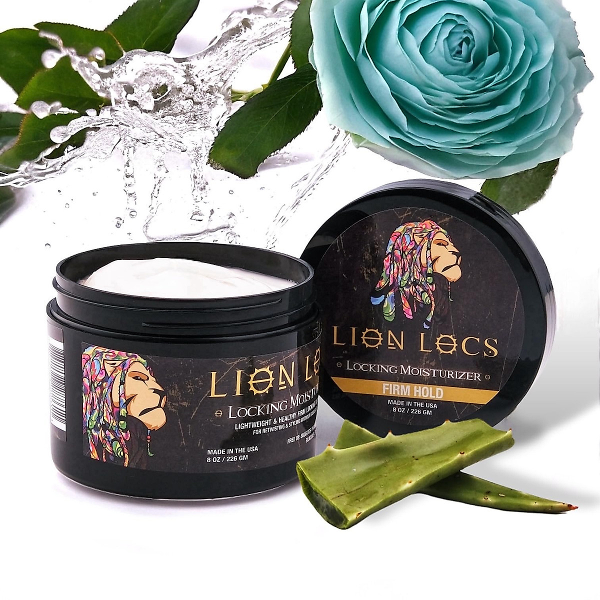 Lion Locs Hair Locking Dreads Moisturizer for Dreadlocks, Locks, Microlocs, Interlocks, Braidlocks, Braids, Fauxlocs, Twistlocks, or Sisterlocks (8oz) (Firm)