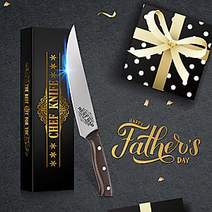 Fathers Day Dad Gifts from Daughter - Fathers Day Birthday Gifts from Wife, Son, Gifts for Dad - Christmas Dad Gifts for Father, Husband, Step Dad, Bonus Dad - Best Dad Ever Gifts, 8 inch Chef Knife