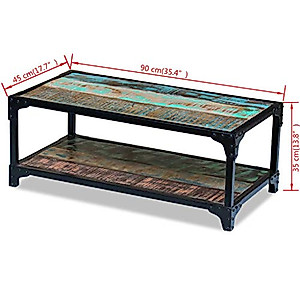 vidaXL Coffee Table Solid Reclaimed Wood