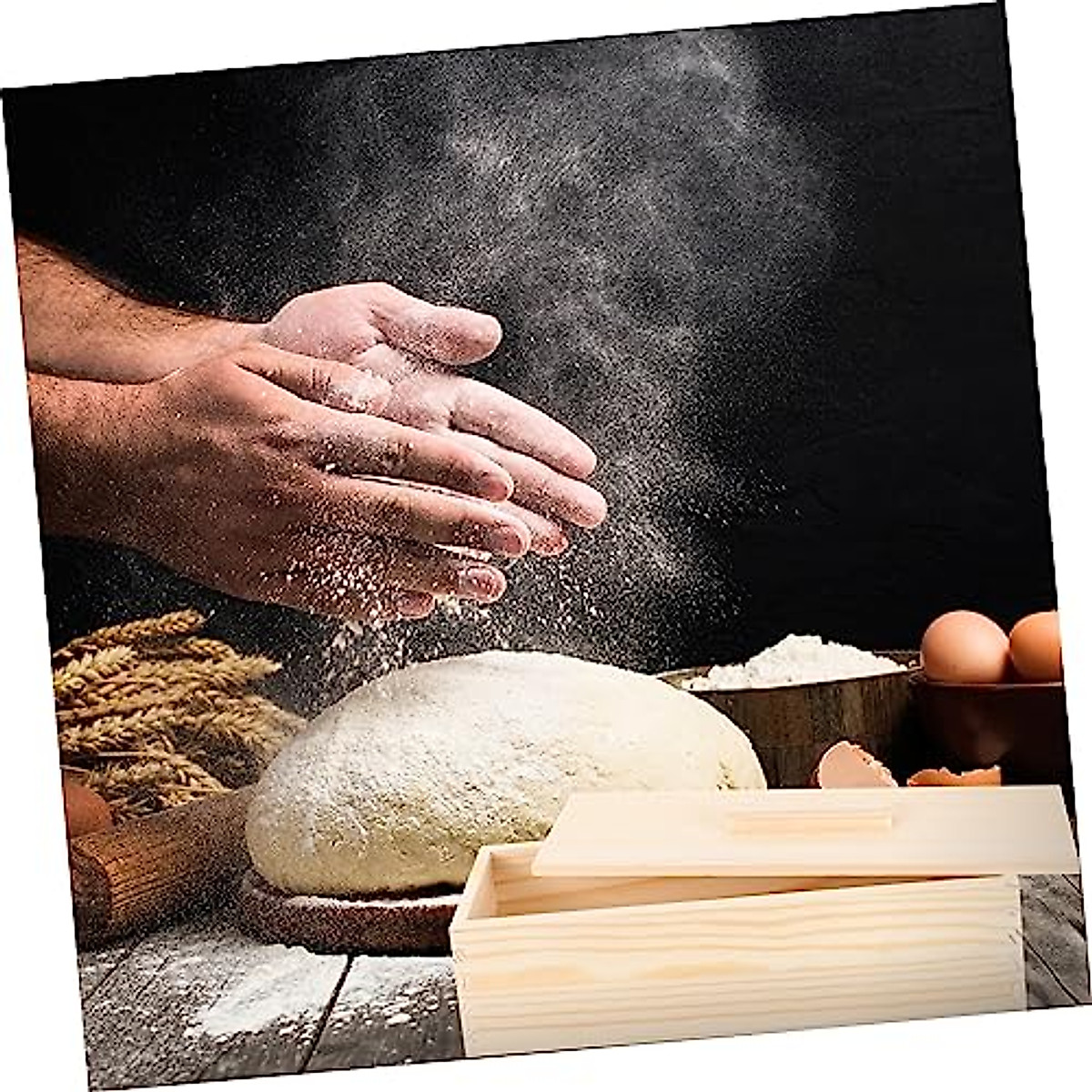HAKIDZEL toast mold unfinished treasure chest wood bread container kitchen loaf pan nonstick bread pan wood bread bin soap container toast DIY baking mold wooden with cover baking tools