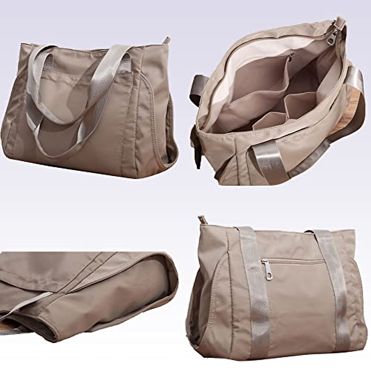 Manfnee Nylon Tote Bag for Women Waterpoof Shoulder Bag Multi-function Work Travel Messenger Bags