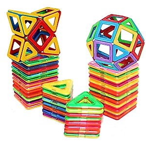 Toptoday Magnetic Building Blocks,Magnetic Tiles Building Blocks Toddlers Toys Magnets for Kids, Girls and Boys Birthday Gift 30pcs-4