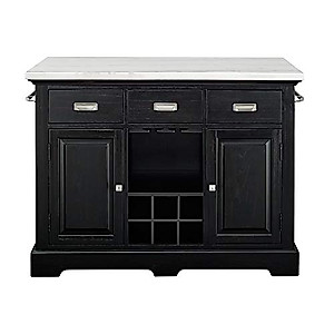 XPRESS WORLD Steve Silver Aspen Ebony Finished Wood Kitchen Island