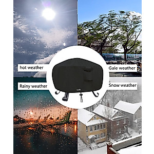 Taruimoo Fire Pit Cover Round for Fire Pit 22- 48 Inch,Outdoor Full Coverage Patio Round Firepit Cover with Built-in Vents ,Waterproof Dustproof Anti UV and Tear Resistant (36" D x 22" H)