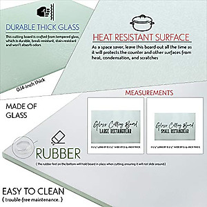 Personalized Cutting Board - 12 Designs, Glass Cutting Board - Wedding Gifts for Couples, Housewarming Gifts, Gift for Parents and Grandma, Kitchen Sign - Large Rectangle