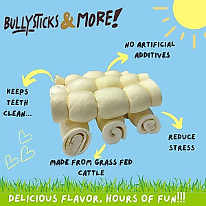 BULLYSTICKS & MORE Beef Cheek Rolls for Dogs (10-12" Extra Thick - 3 Count) - Beef Cheek Bones for Dogs - Dog Parents Choice - Premium No Hide Rolls