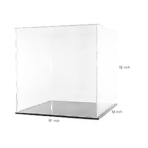 Clear Acrylic Display Case-Assemble Countertop Box for Display-Clear Display Box,Dustproof Protection Showcase for Toy Collectibles (12*12*12inch)