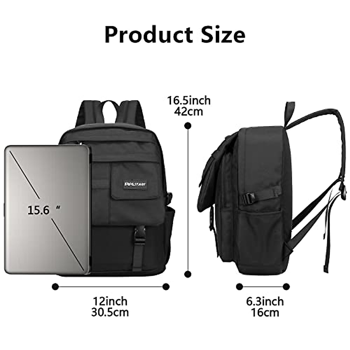 Lizbin Travel Laptop Backpack, Water Resistant Business Laptop Backpack, Computer Bag, Business Backpack, Casual Daypack, Laptop Backpacks For Men Women, Fits 15.6 Inch Notebook (Black)