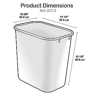 Acrimet Wastebasket Bin 27QT (Plastic) (White Color) (Set of 4)