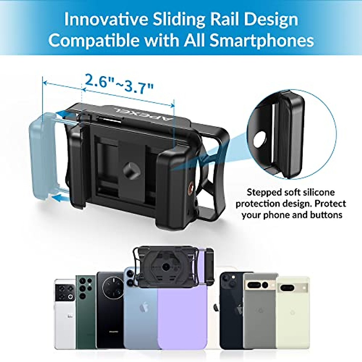 APEXEL Telescope Phone Adapter, One-Piece Smartphone Binocular Adapter for Android/iPhone, Compatible with Telescope, Monocular, Binocular, Microscope, Spotting Scope, Outdoor, Photography for Gift.