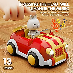 LOVE LIFE Girls Toys Age 3+,Remote Control Cartoon Car for Toddler with Music and Lights,2.4GHz Baby Radio Control Toys Education Gifts