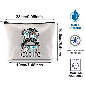 BLUPARK CNA Gift Zipper Bag Certified Nursing Assistant Gifts CNA Graduation Gift CNA Life Makeup Bag Nursing Cosmetic Bag (CNA life)