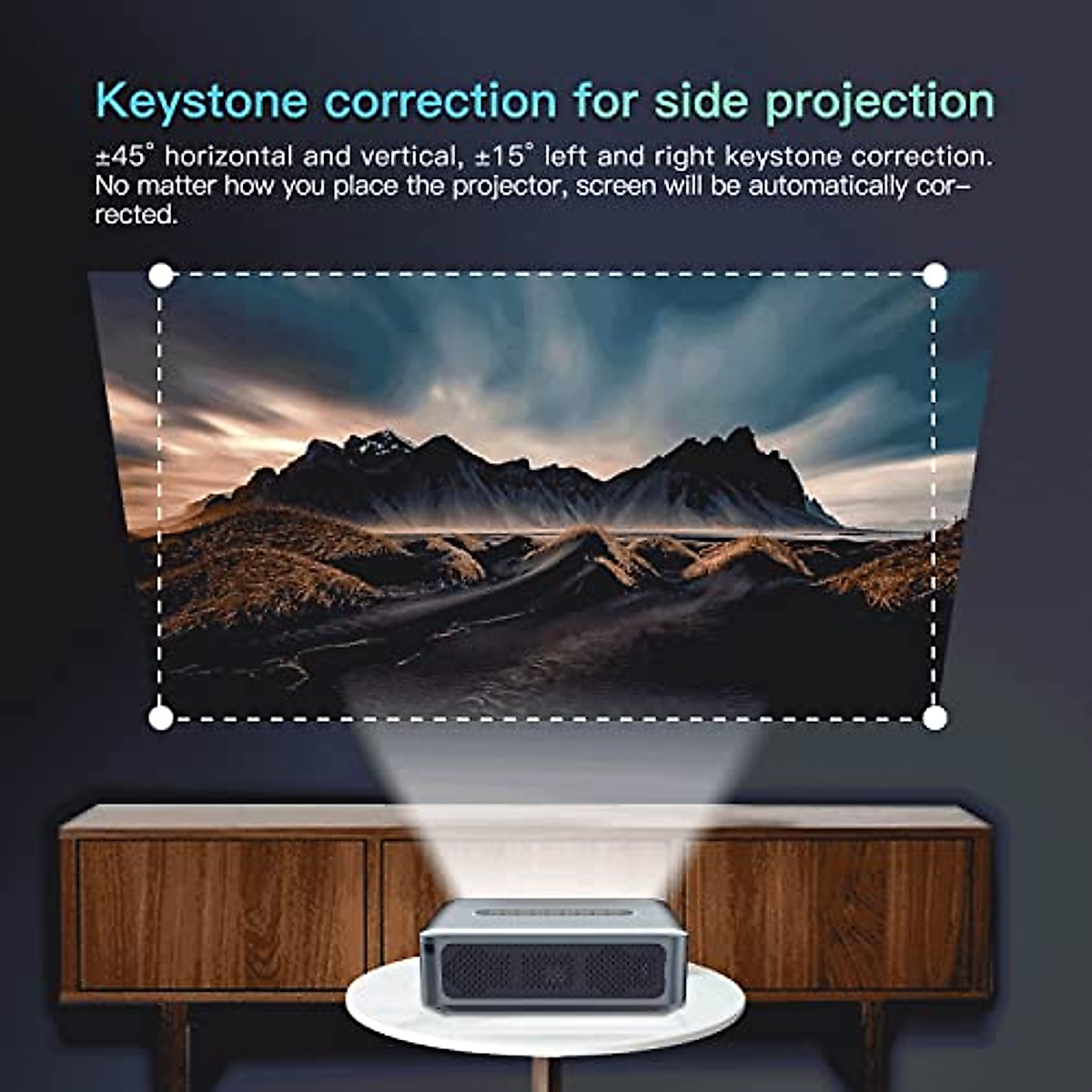 AsterHome X1 Projector with WiFi and Bluetooth, 12000L Native 1080p Projector, 5G Movie Projector for Outdoor Use, 200" Display&Zoom,Outdoor Projector Compatible W/ Tv, iOS, Android